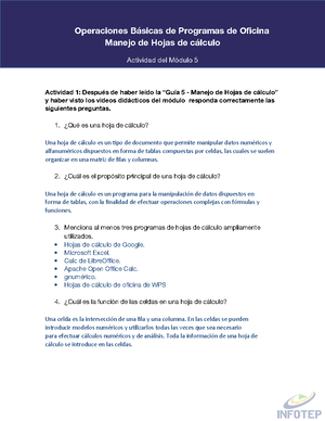 Actividad 1 modulo 5 - Manejo de Hojas de cálculo ANGEL GOMEZ SABAS ...