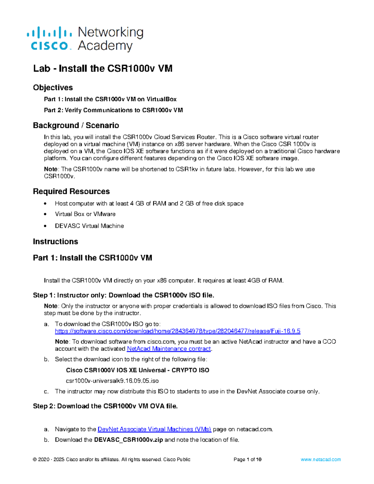 Lab DEVASC: Installing and Verifying VM on VirtualBox - Studocu