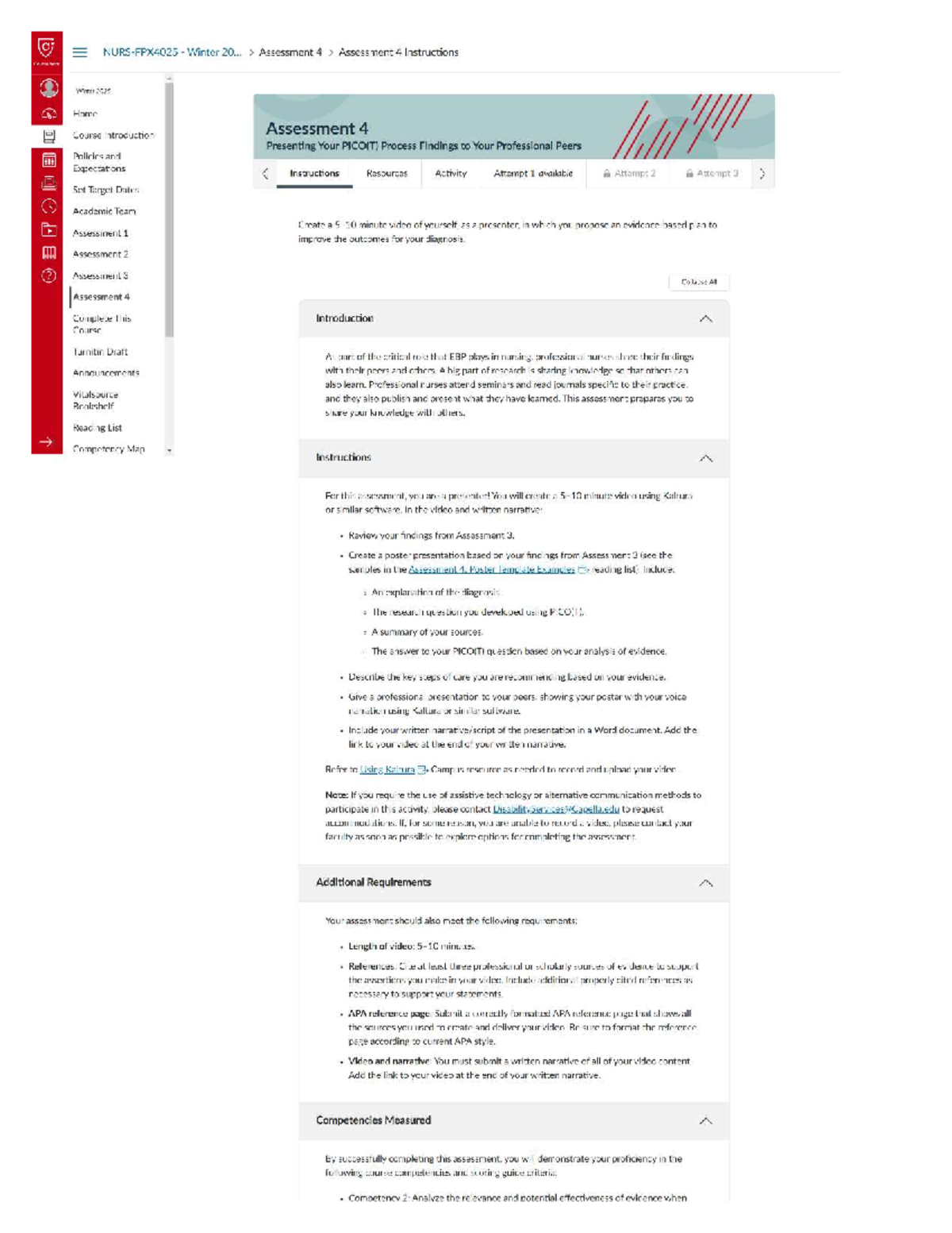Winter 2025 NURS 4025 Assessment 4: PICO(T) Presentation Guide - Studocu