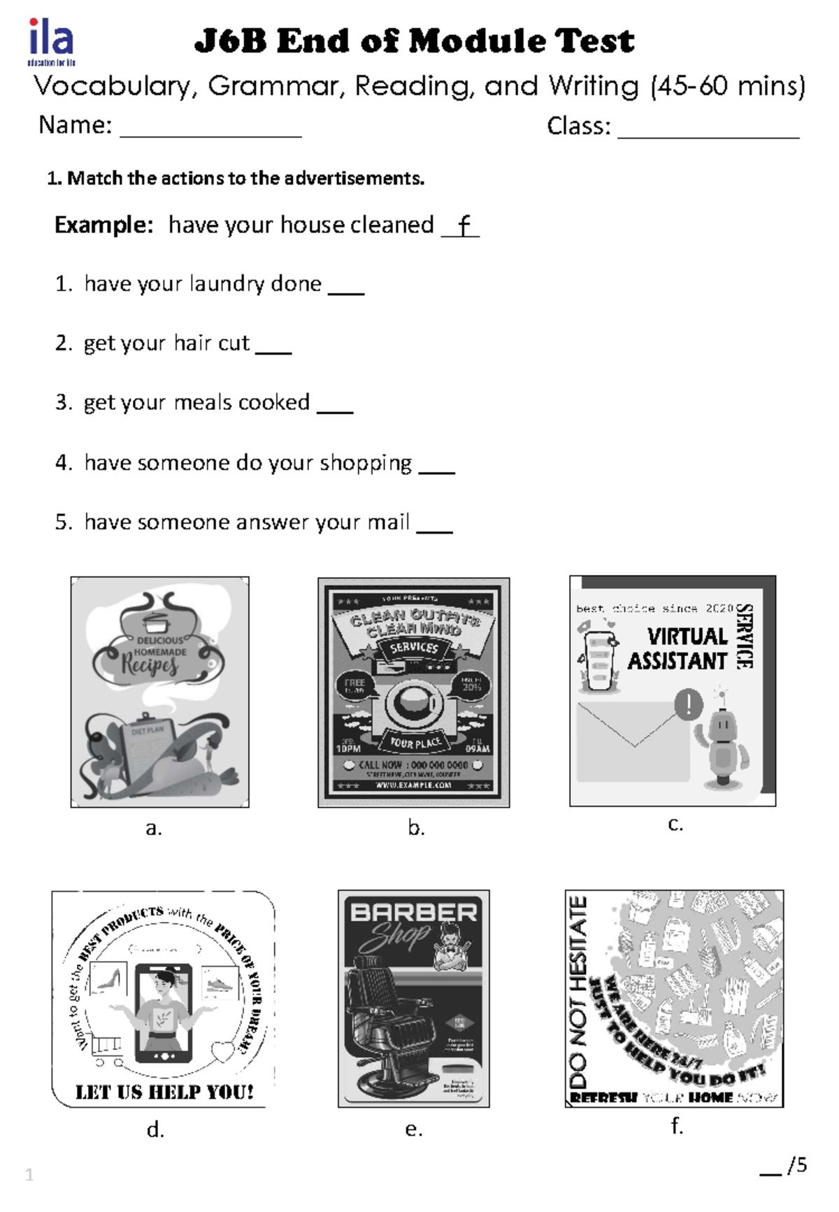 J6B EOMT Vocabulary, Grammar, Reading, and Writing - Test Practice ...