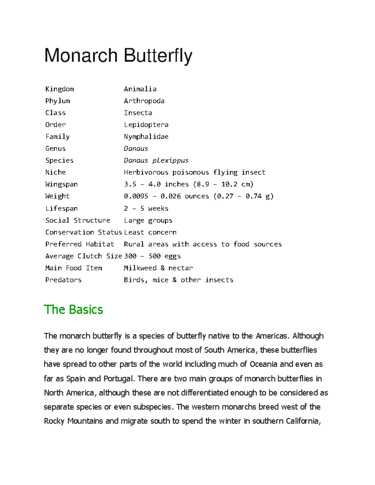 Monarch Butterfly - Monarch Butterfly Kingdom Animalia Phylum ...