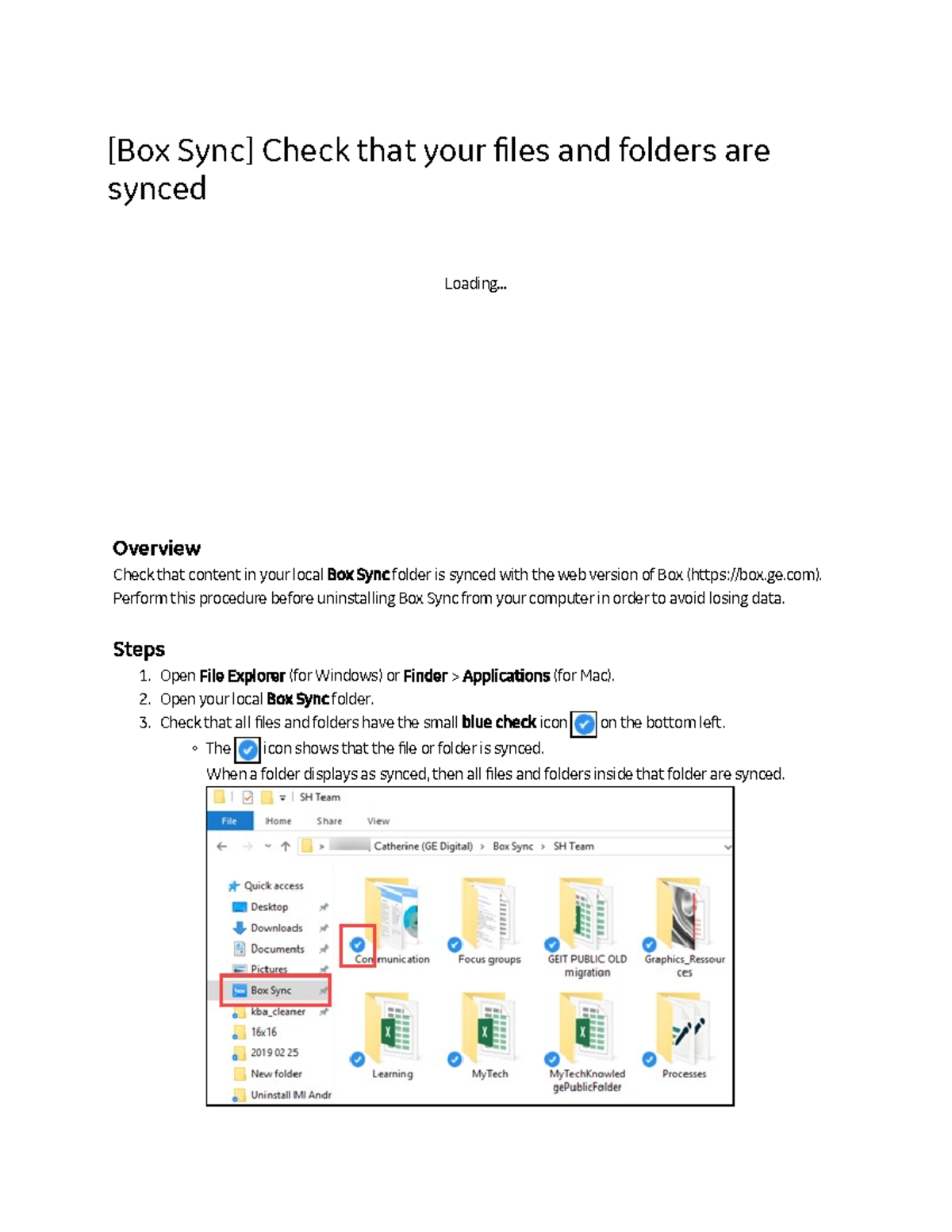 Box Sync User Guide: Syncing Files & Folders Overview - Studocu