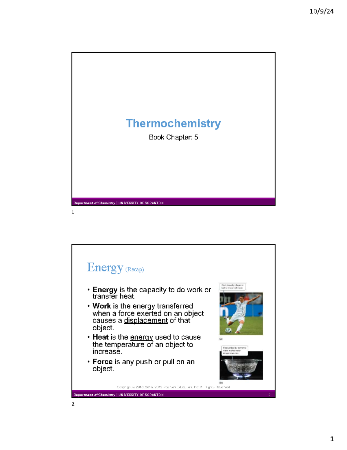 Chapter 5: Thermochemistry Overview - Department of Chemistry - Studocu