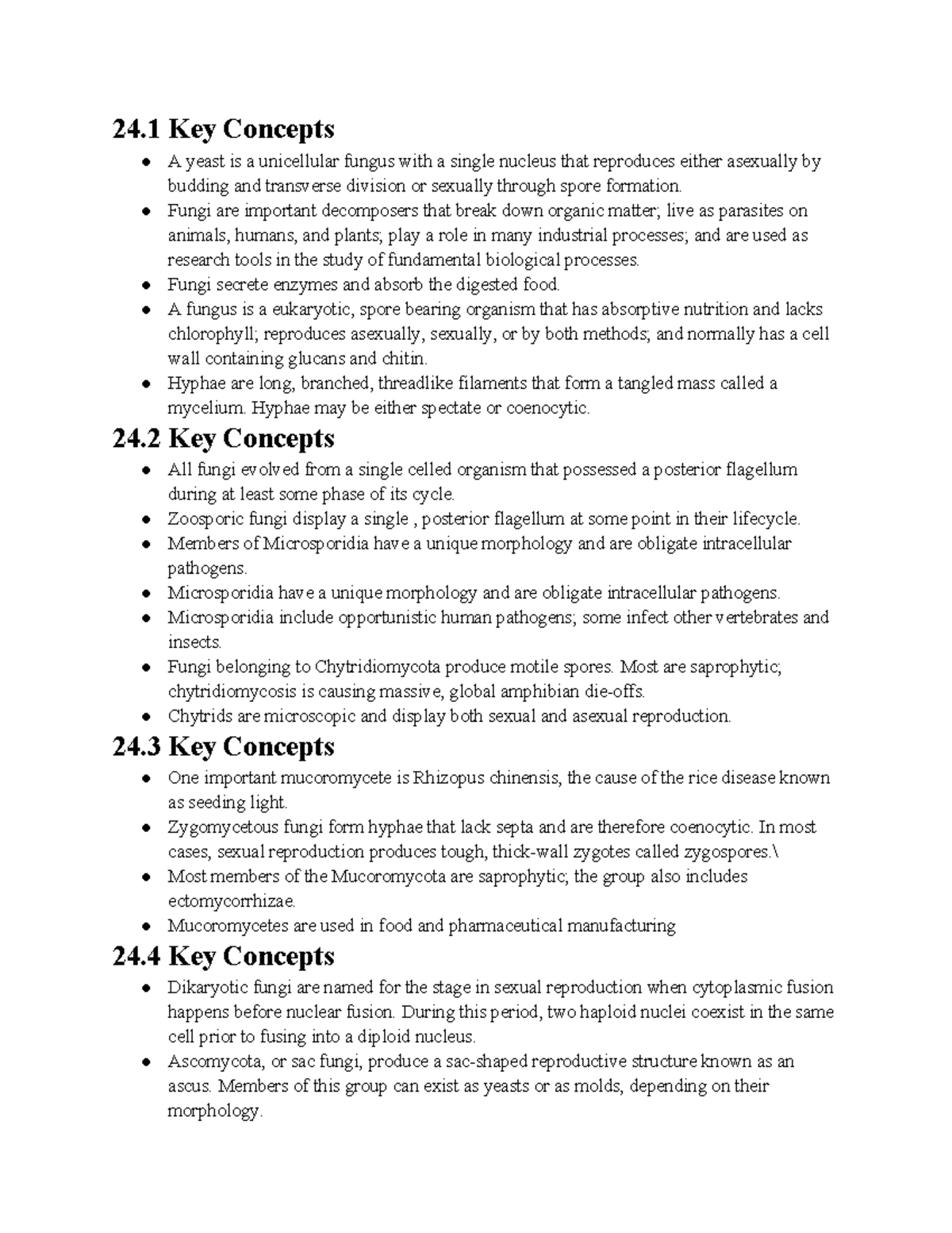 Fungi: Key Concepts and Classifications - Bio 101 Exam Notes - Studocu