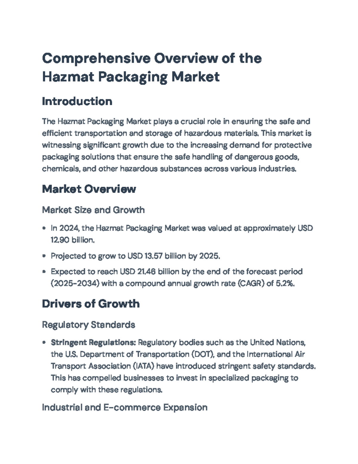 Comprehensive Analysis of Hazmat Packaging Market Trends and Growth ...