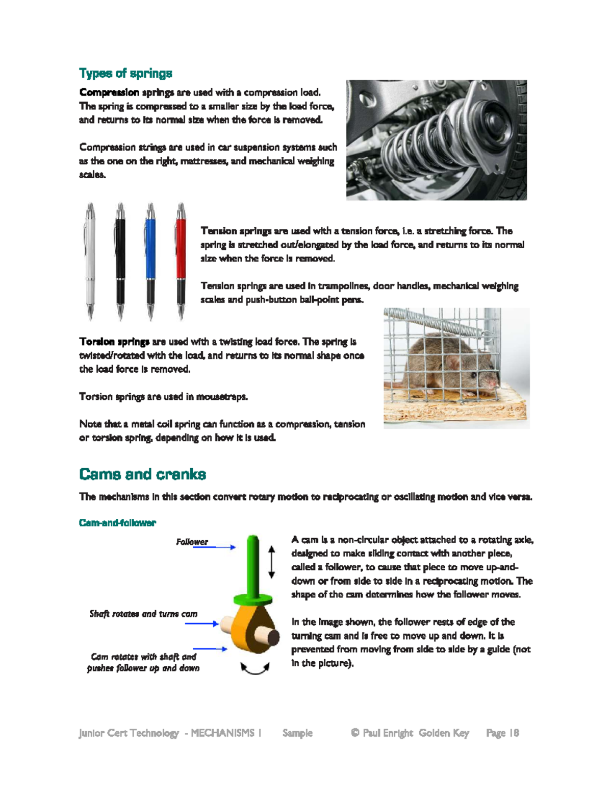 Types of Springs and Mechanisms in Junior Cert Technology (JC Tech ...