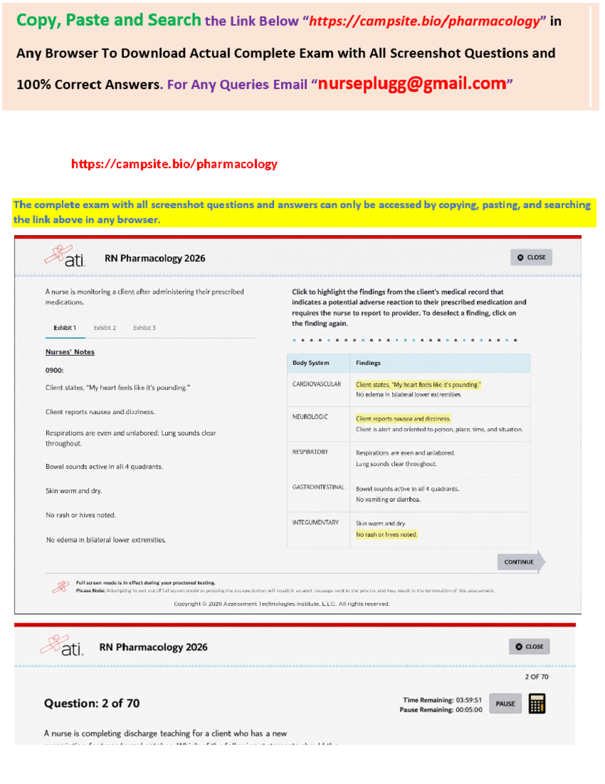 Definitive ATI RN Pharmacology Proctored Exam NGN 2023 Level 3 - Studocu