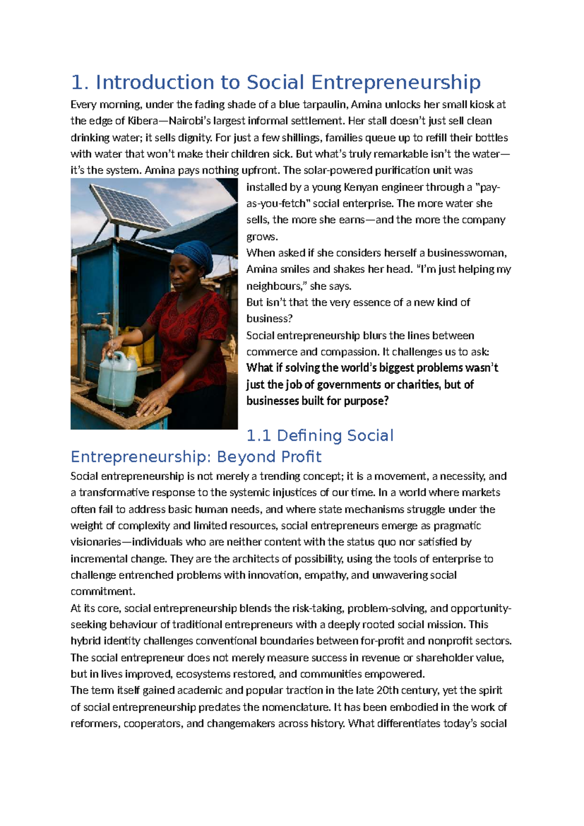 Chapter 1 - Introduction to Social Entrepreneurship - Studocu