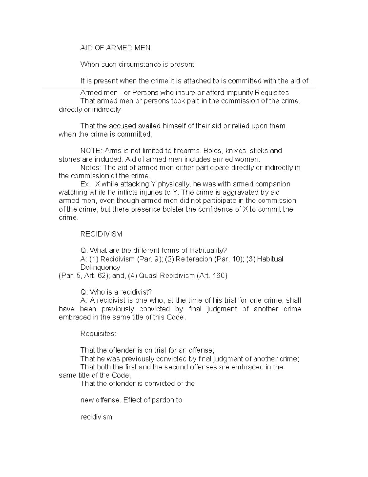 CRI314 - Lesson 21: Aid of Armed Men & Recidivism Concepts Explained ...