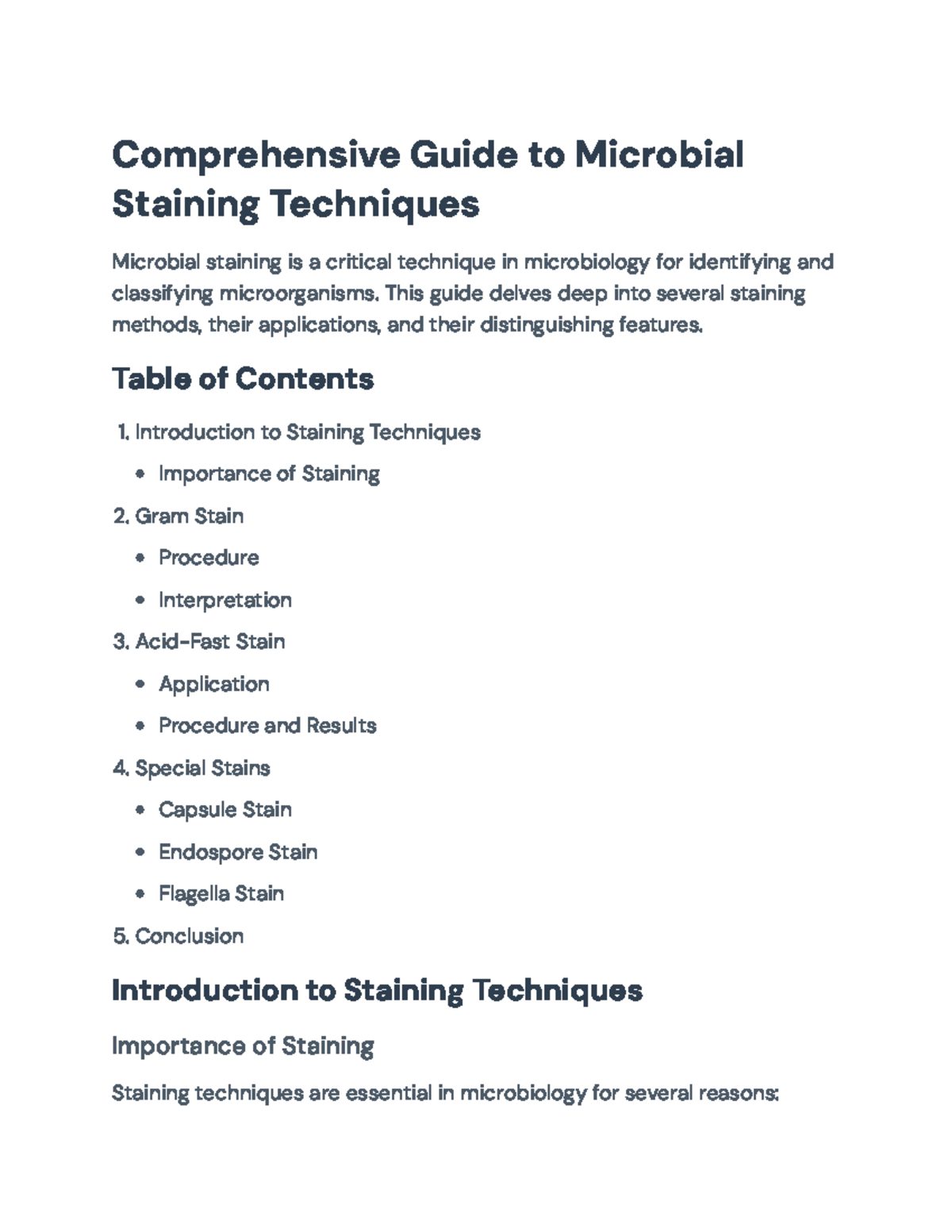 Comprehensive Guide to Microbial Staining Techniques (BIO 101 ...