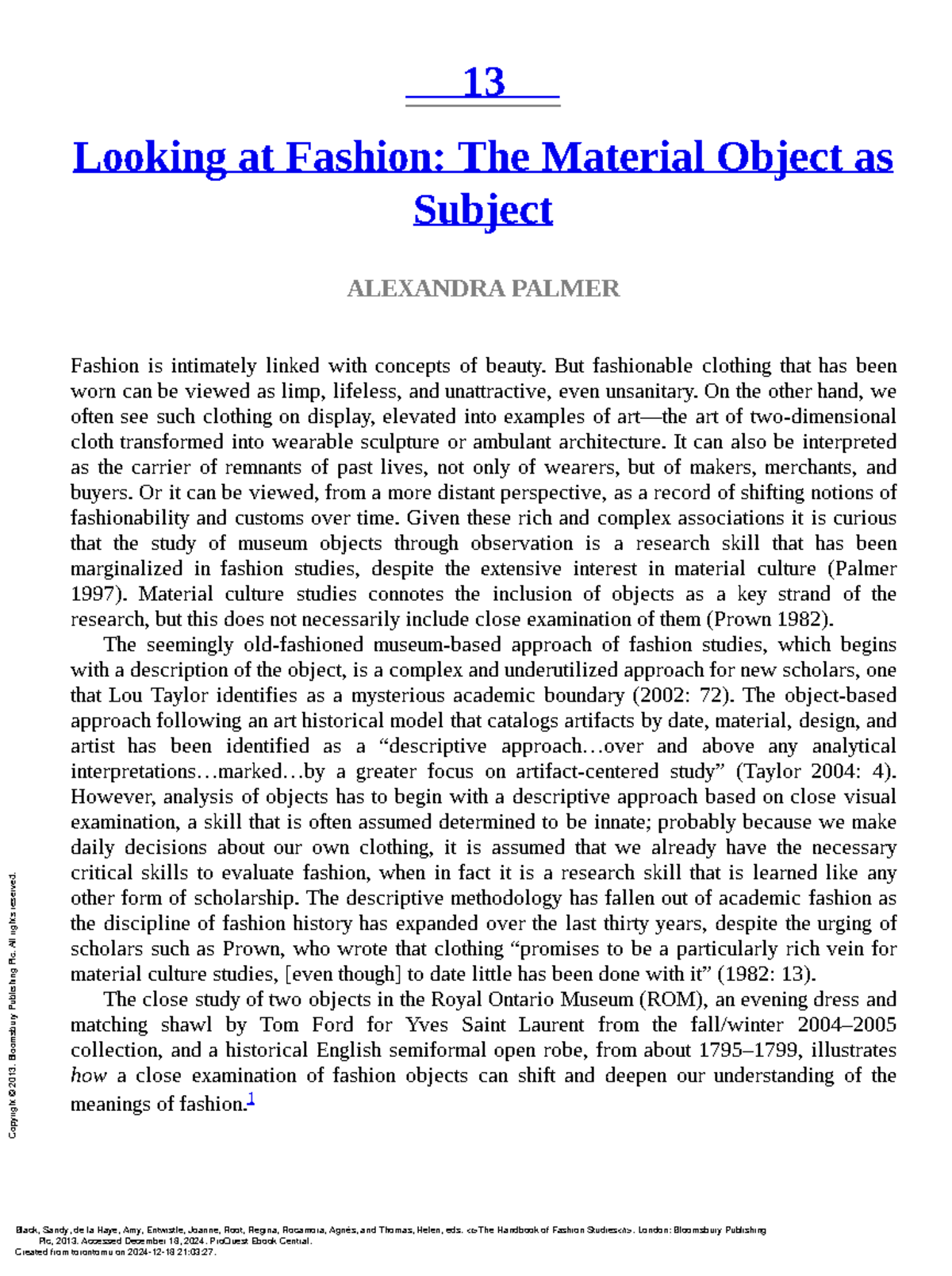 Alexandra Palmer, Looking at Fashion - 13 Looking at Fashion: The ...