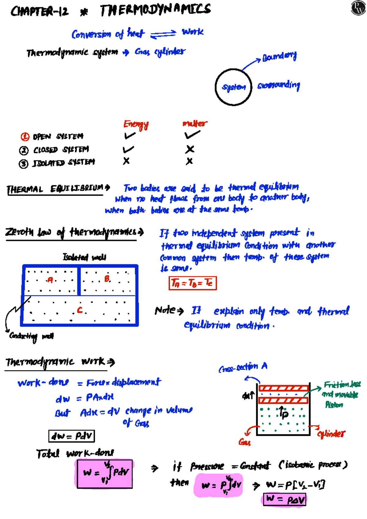 Thermodynamics Lecture Notes PHYS 101 by Manish Raj S - Studocu