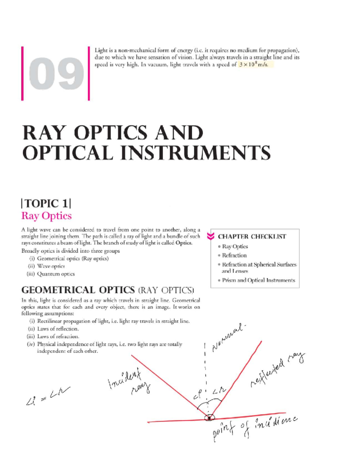 Ray Optics: Understanding Light Propagation and Reflection - Studocu
