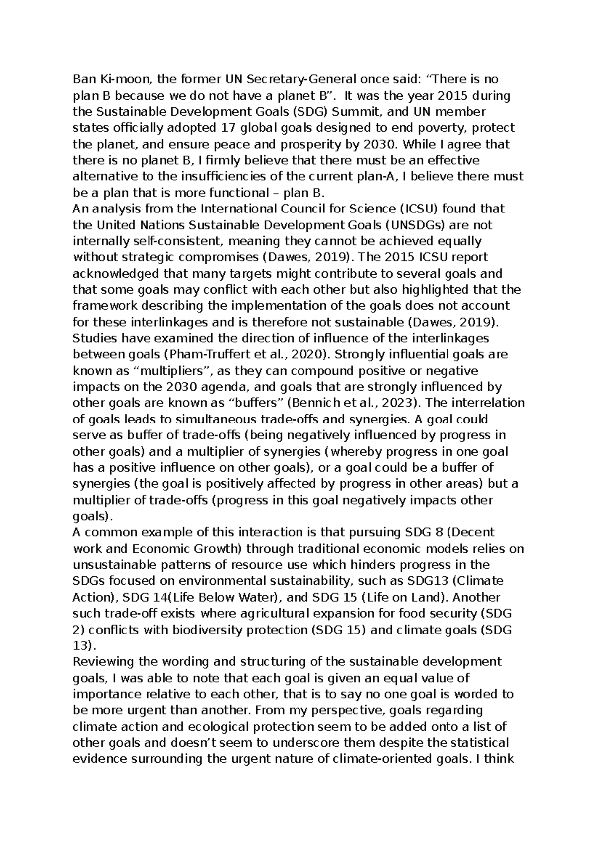 USR Assessment Task 1: Analyzing the Effectiveness of the UNSDGs - Studocu