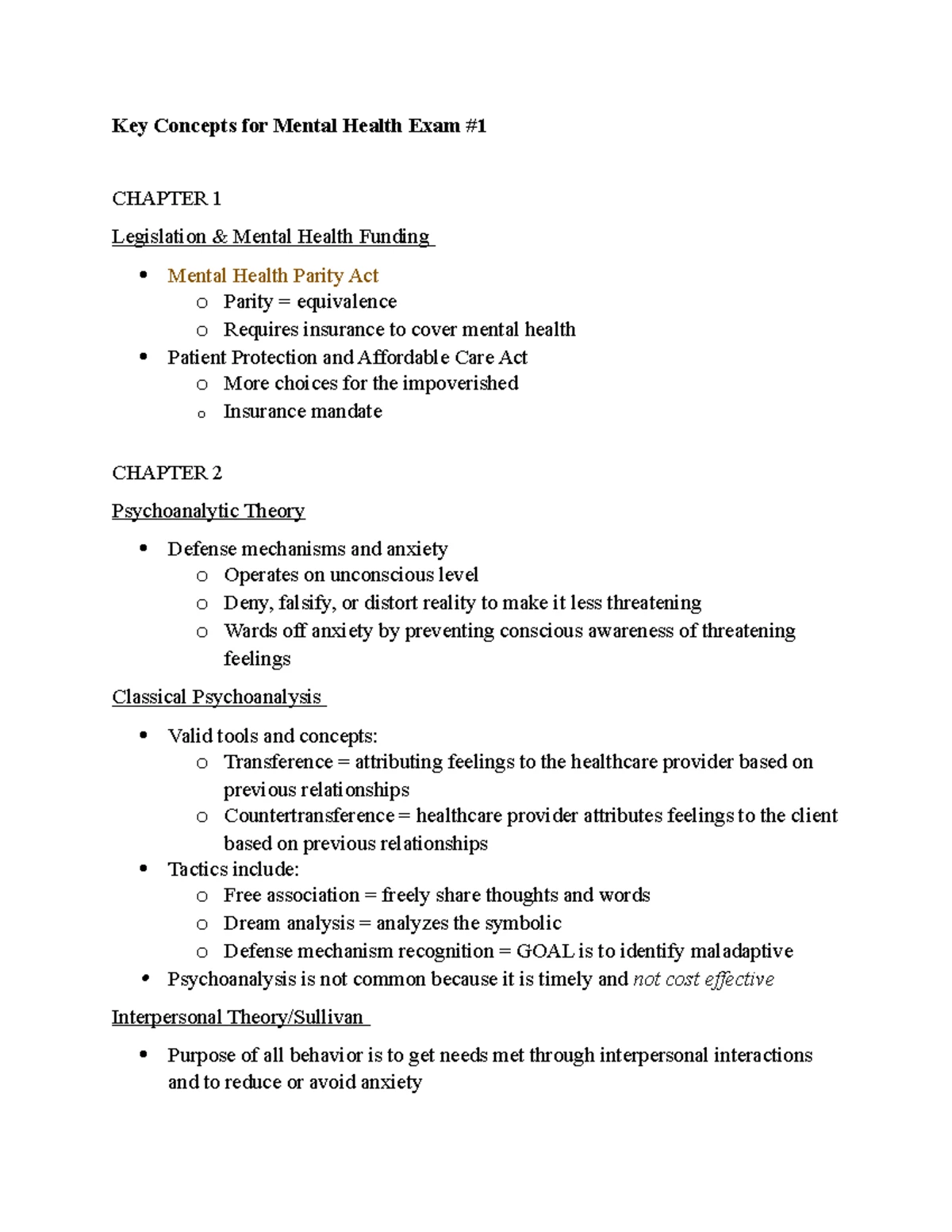 Exam 1 Mental Health: Practice Questions and Answers - Studocu