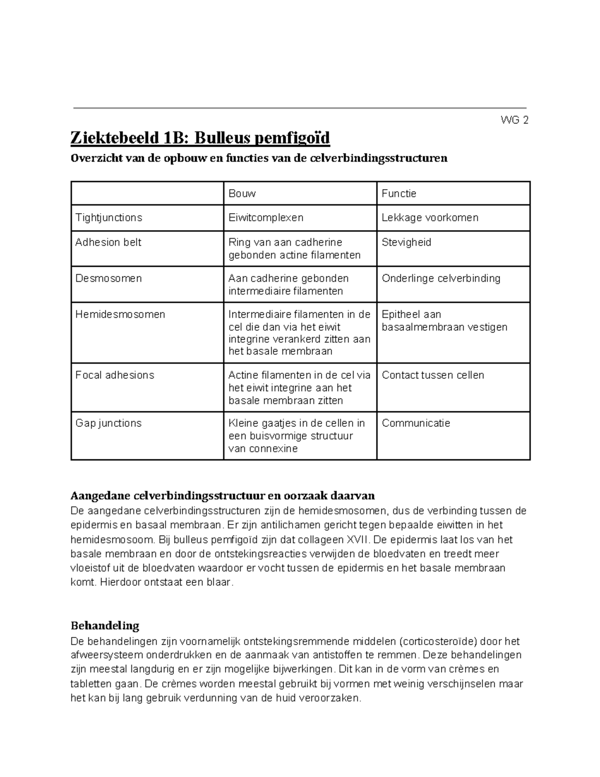 Werkgroep 2 uitwerking - WG 2 Ziektebeeld 1B: Bulleus pemfigoïd ...