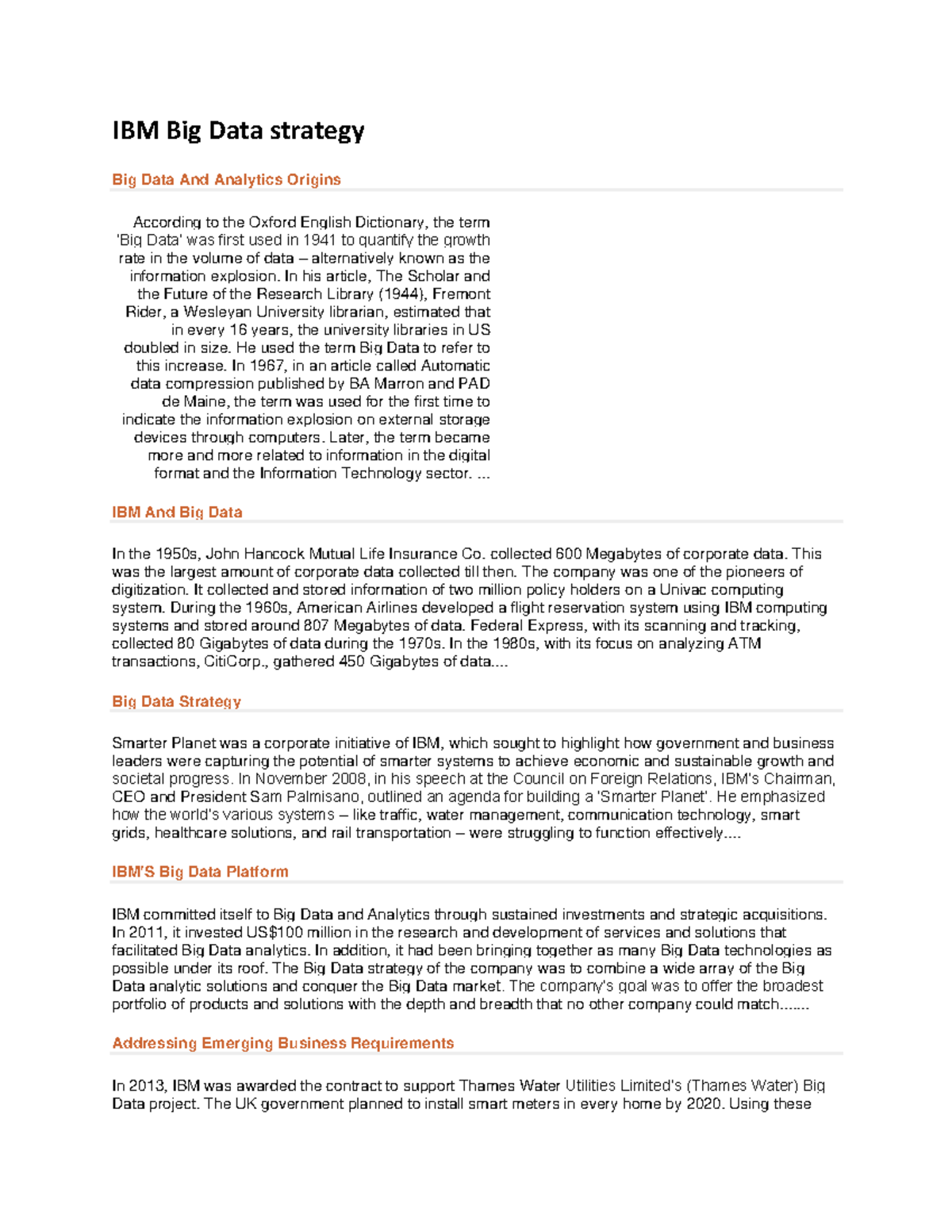 IBM Big Data Strategy - Comprehensive Insights and Notes from ABES ...