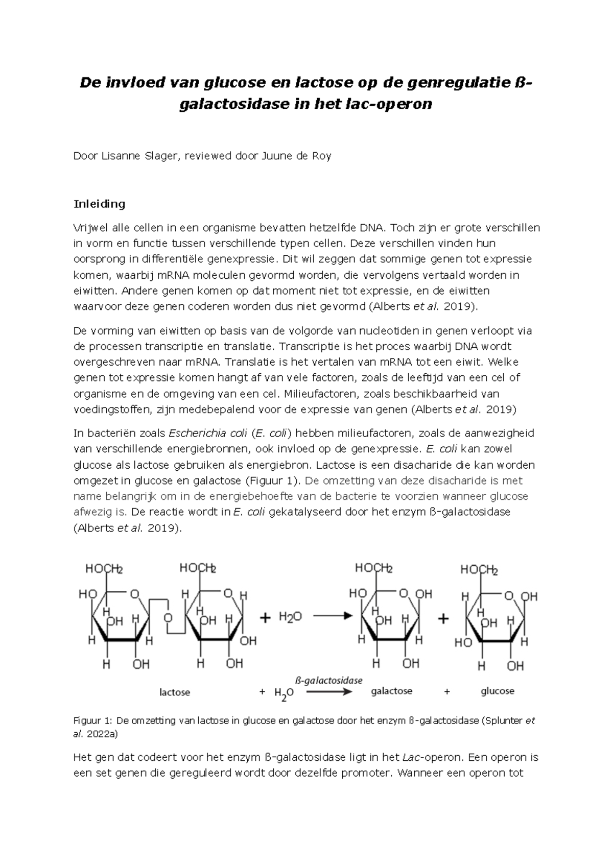 Lac-Operon Genregulatie: Invloed van Glucose en Lactose op ß ...