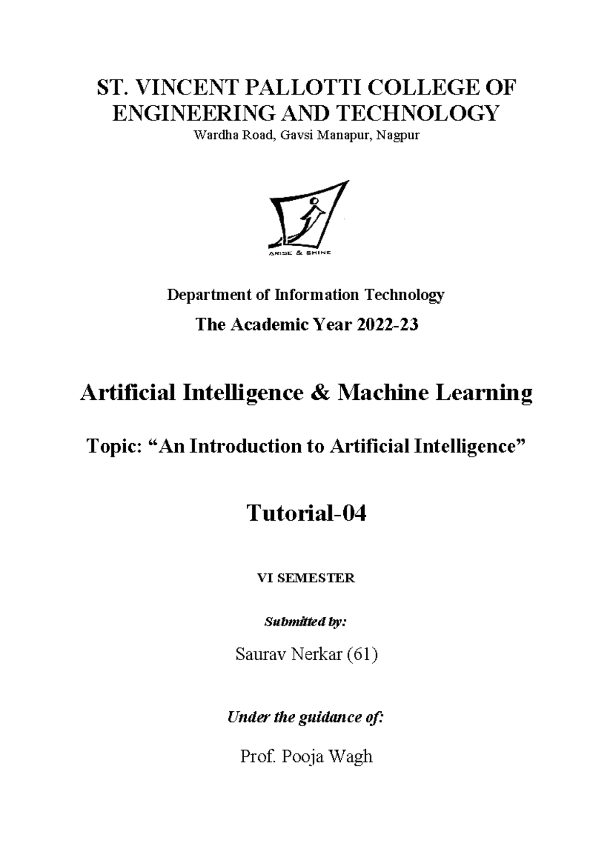 AIML Tut 4 Report: Exploring AI Applications & Impact (BCA) - Studocu