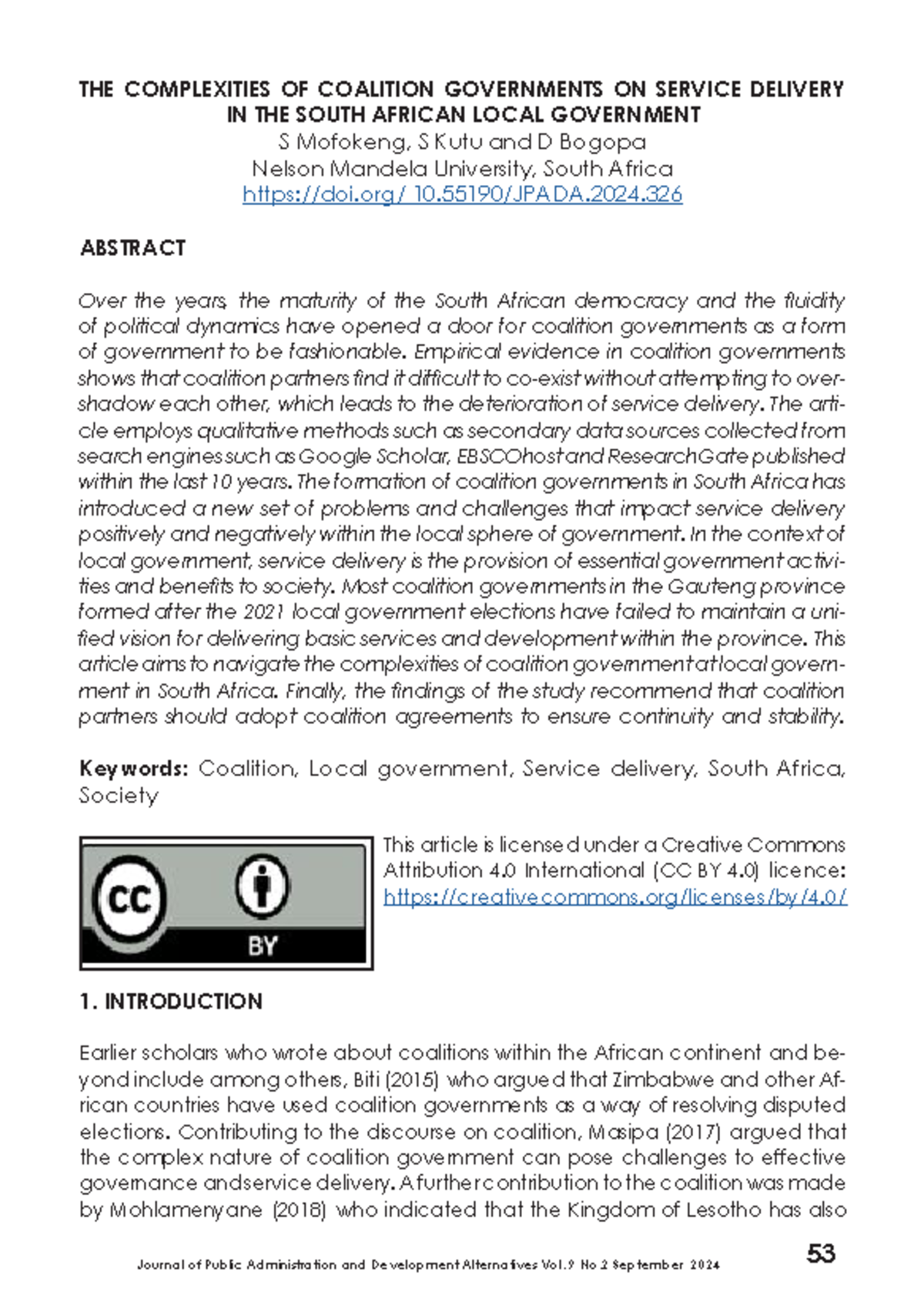 Navigating the Complexities of Coalition Governments in SA Local Gov ...