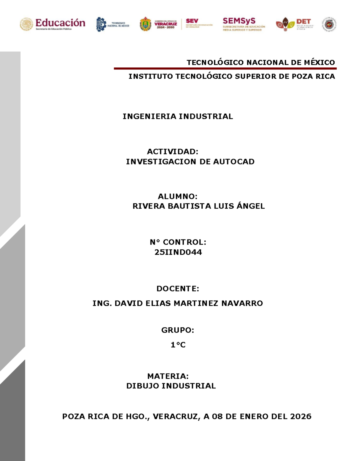 Investigación sobre AutoCAD - Dibujo Industrial 25IIND044 - Studocu