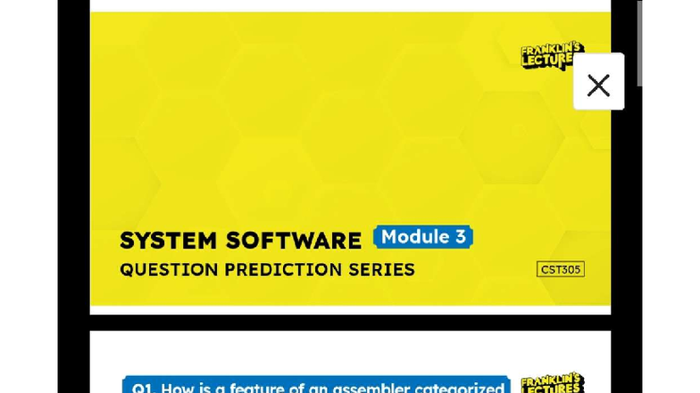 CST305 LECTURE X: System Software Module 3 - Assembler Features ...