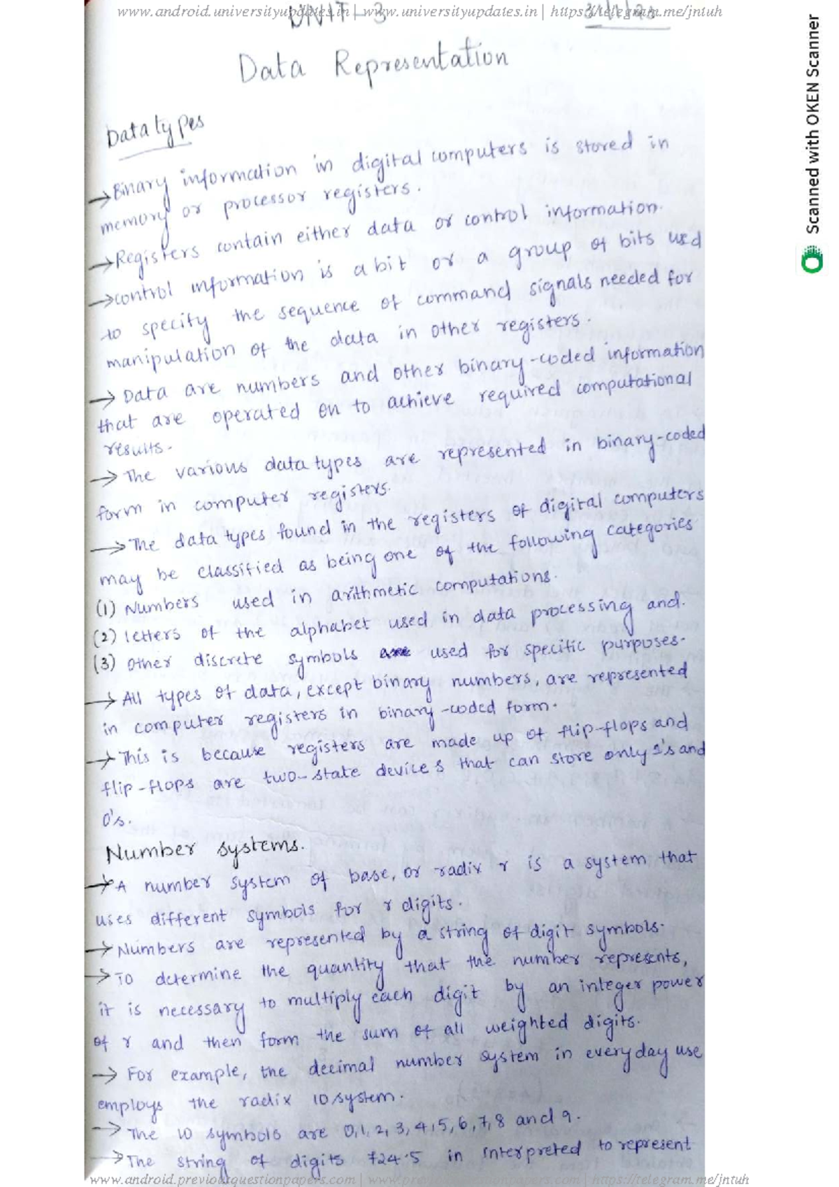 COA Unit 3 - Data Representation and Number Systems - Studocu