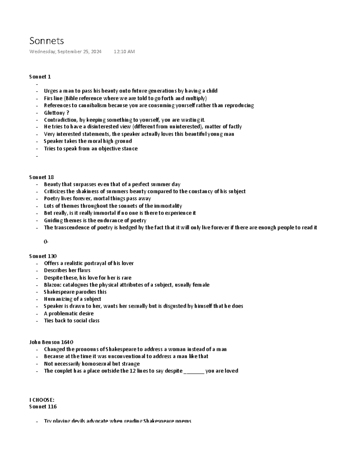 Sonnets Analysis: Themes & Interpretations in Shakespeare's Works - Studocu