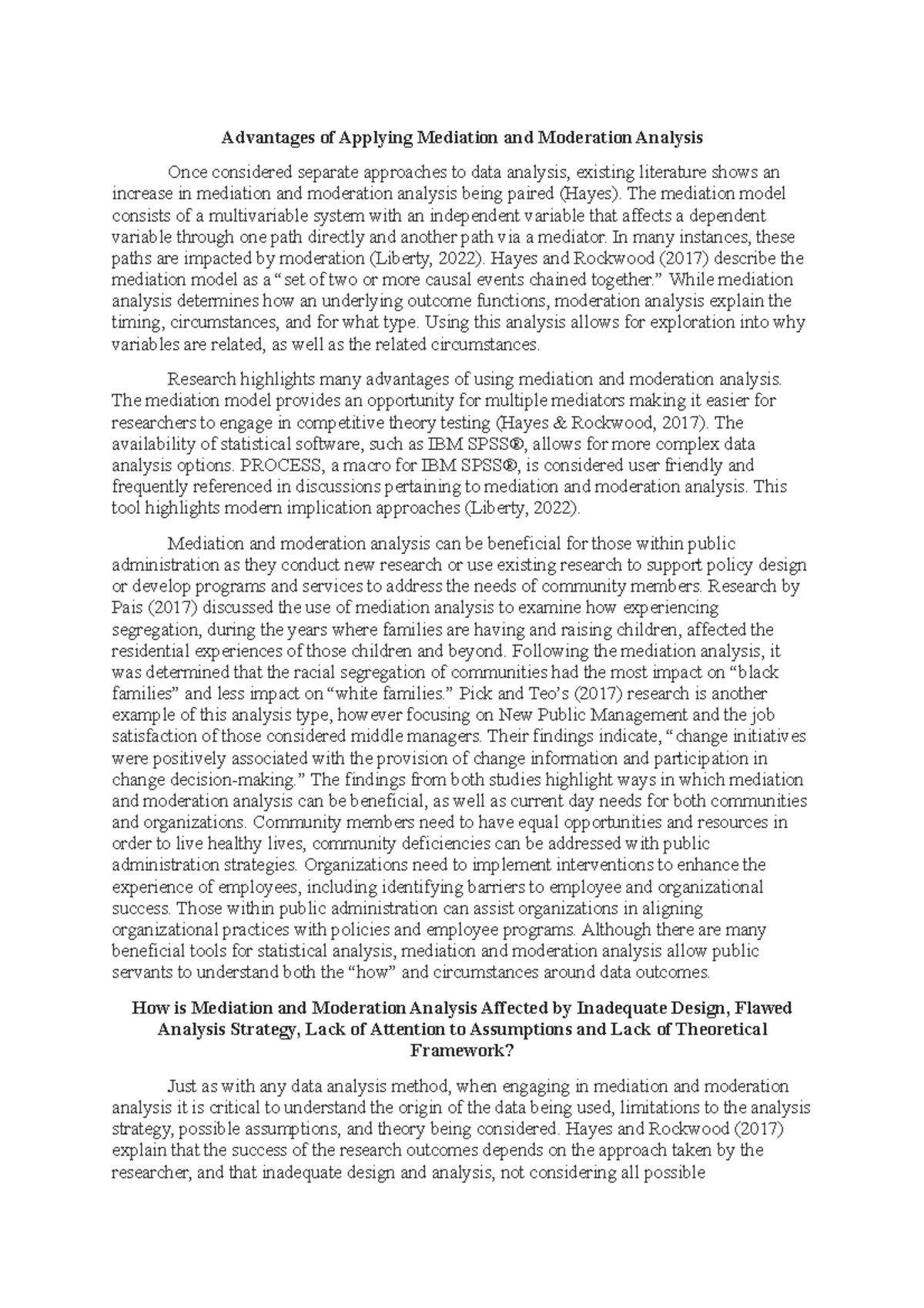 PADM 810: Advantages of Mediation and Moderation Analysis in Research ...