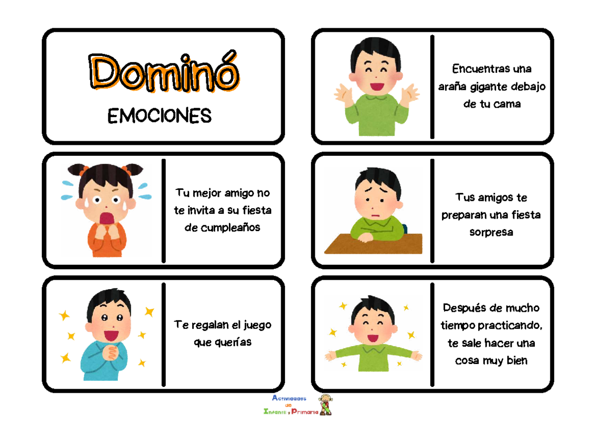 Domino-de-las-emociones PARA 4 AÑOS - EMOCIONES Dominó Dominó Tu mejor ...