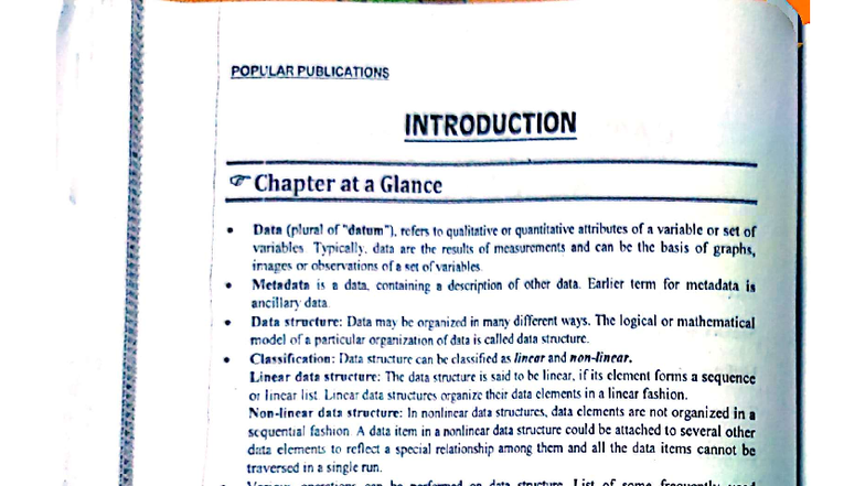 DATA STRUCTURE & ALGORITHM - DSA Organiser Chapter Overview - Studocu