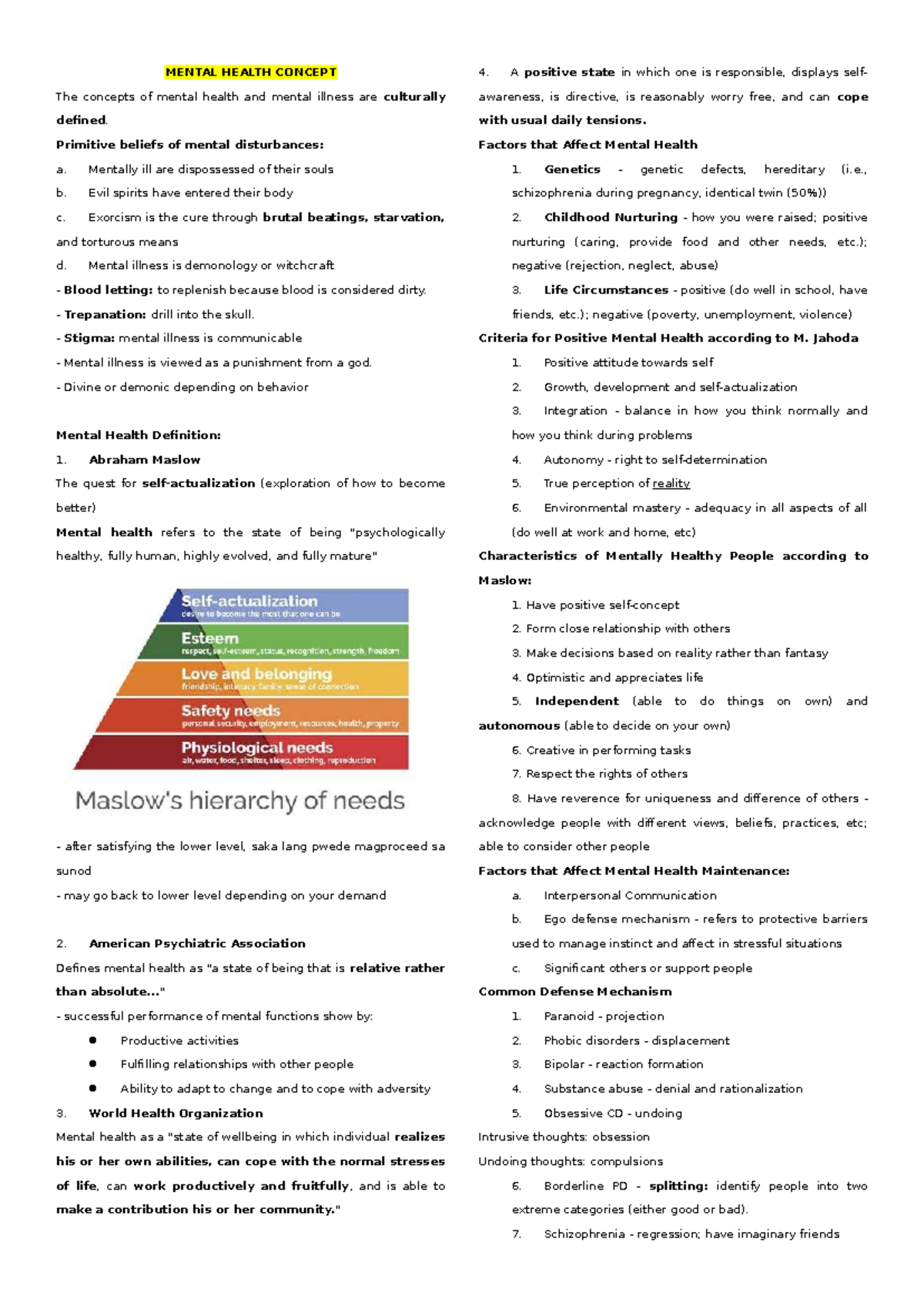 Mental Health Concept 4: Understanding Mental Wellbeing and Illness ...