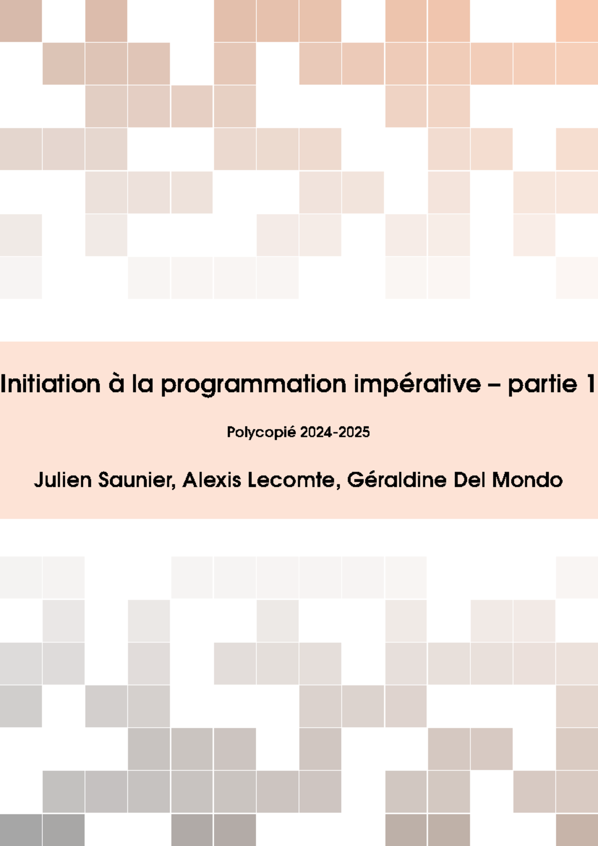 Initiation à la programmation impérative - Polycopié I1 - Studocu