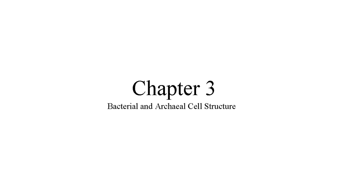 Chapter 3: Bacterial & Archaeal Cell Structure & Membrane Functions ...