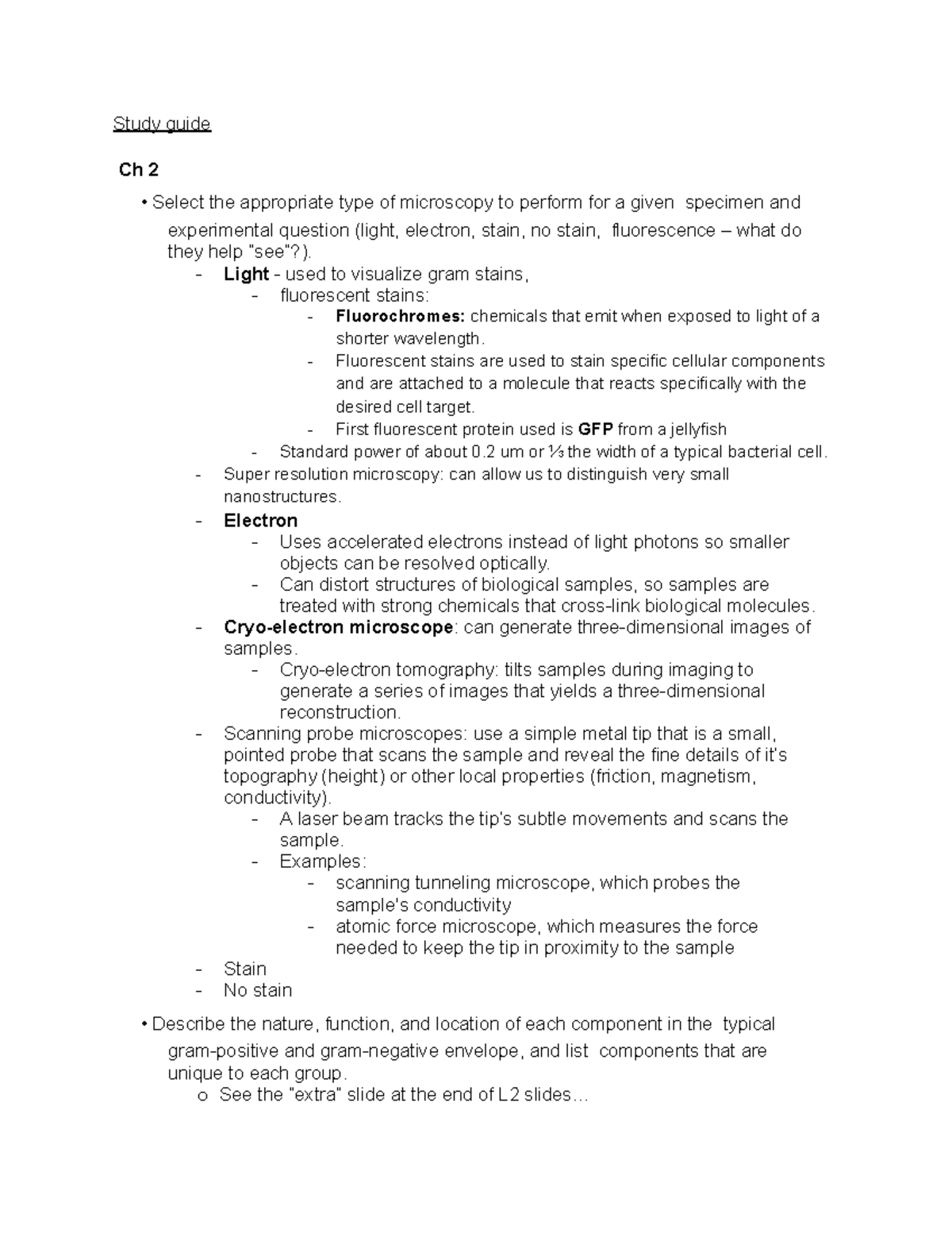 Microbiology Study Guide Bacterial Structure Function Metabolism