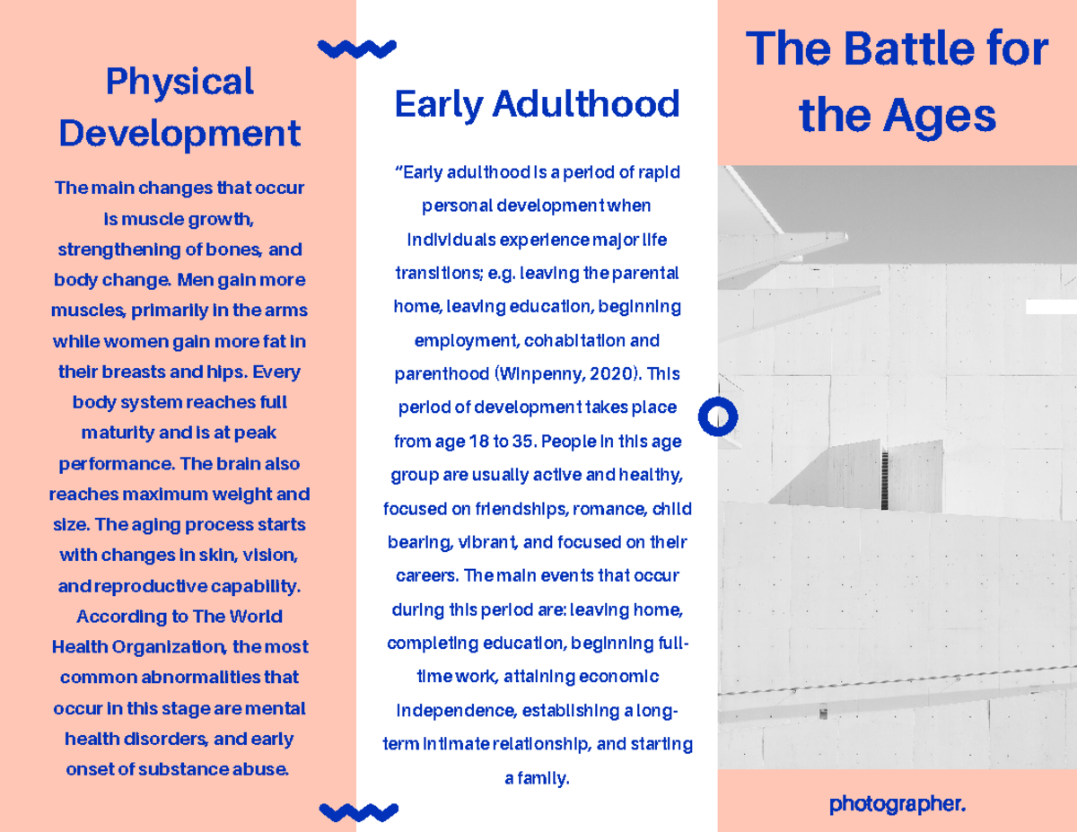 PSY-102 Research Brochure - The Battle for the Ages photographer. Early ...