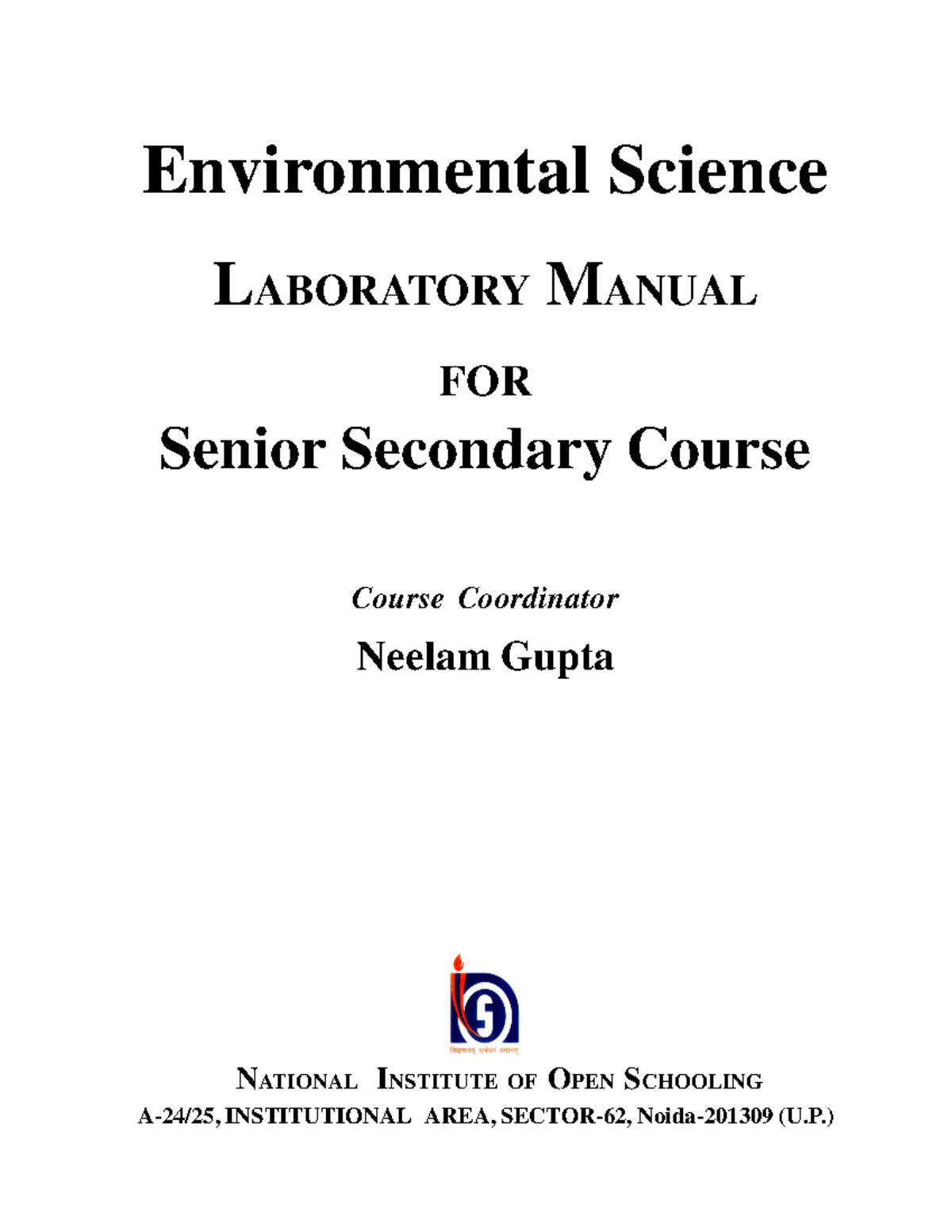 EVS 12: Environmental Science Practical Manual for Senior Secondary ...