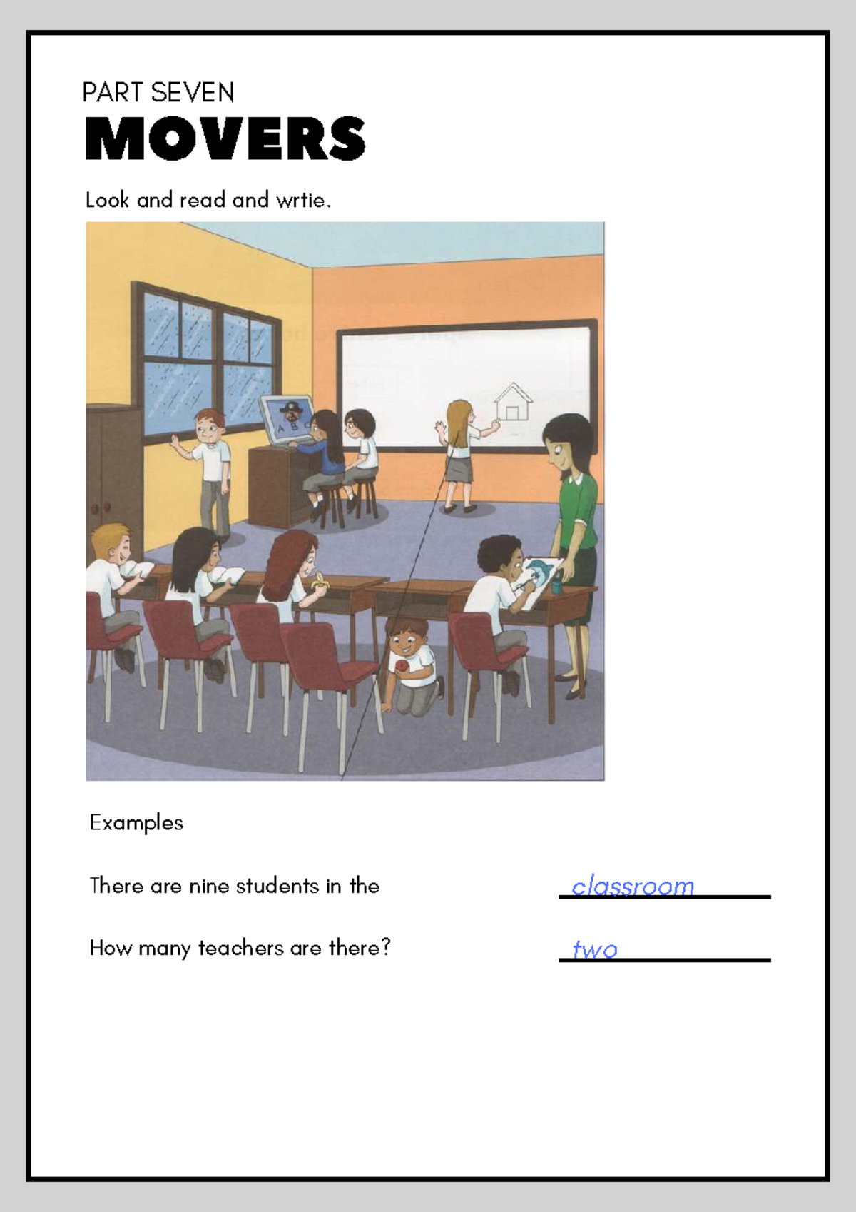 Movers writing part 7 practice - University English - MOVERS Look and ...