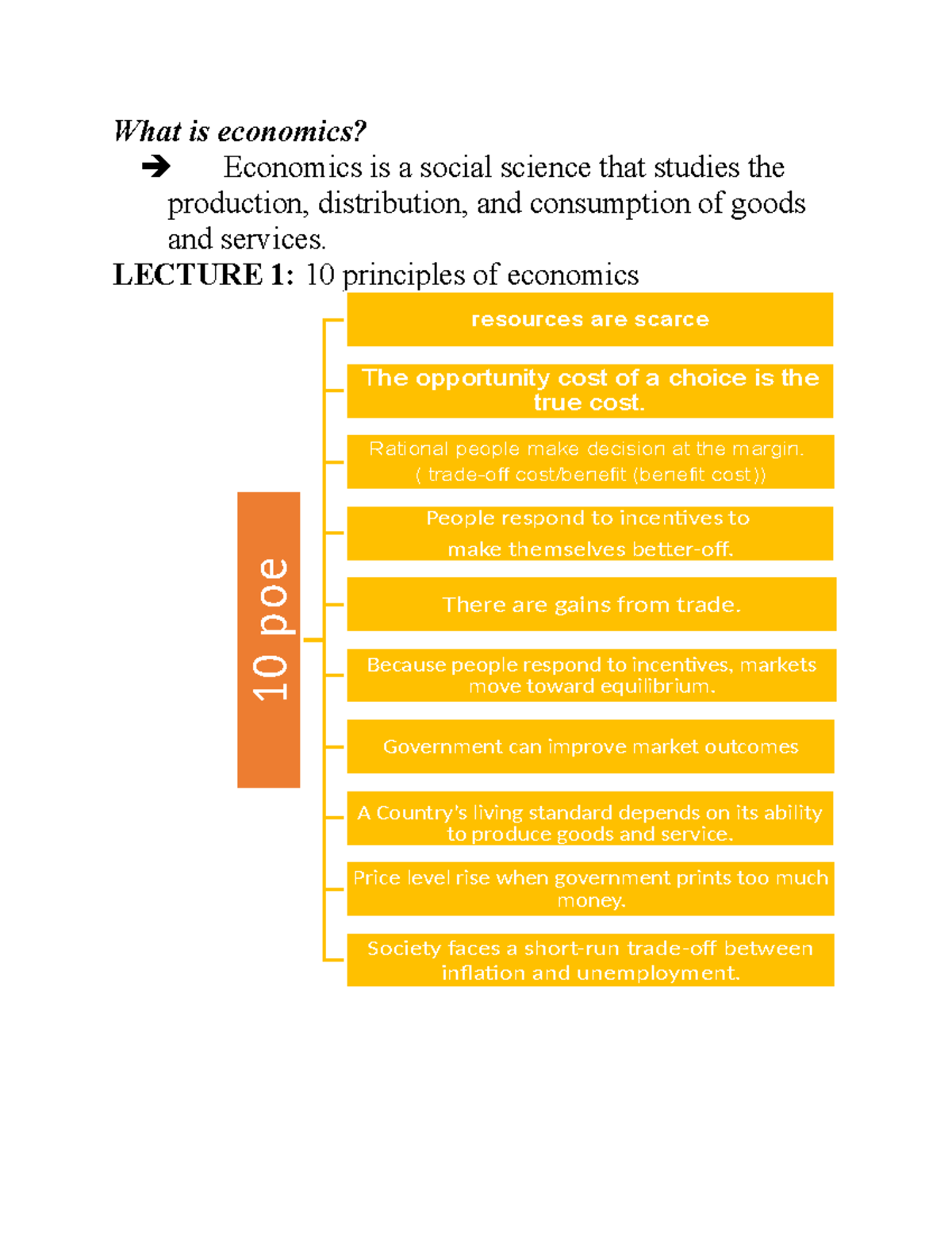 Econ 101: Lecture 1 - 10 Principles of Economics and Key Concepts - Studocu