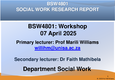 bsw2605 - Unisa - social work practice - Studocu