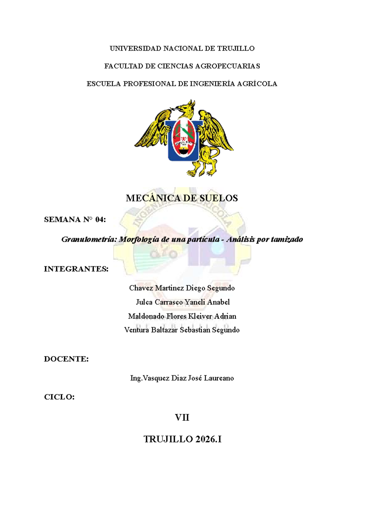 LAB N° 06 - Mecánica de Suelos: Análisis de Granulometría por Tamizado ...