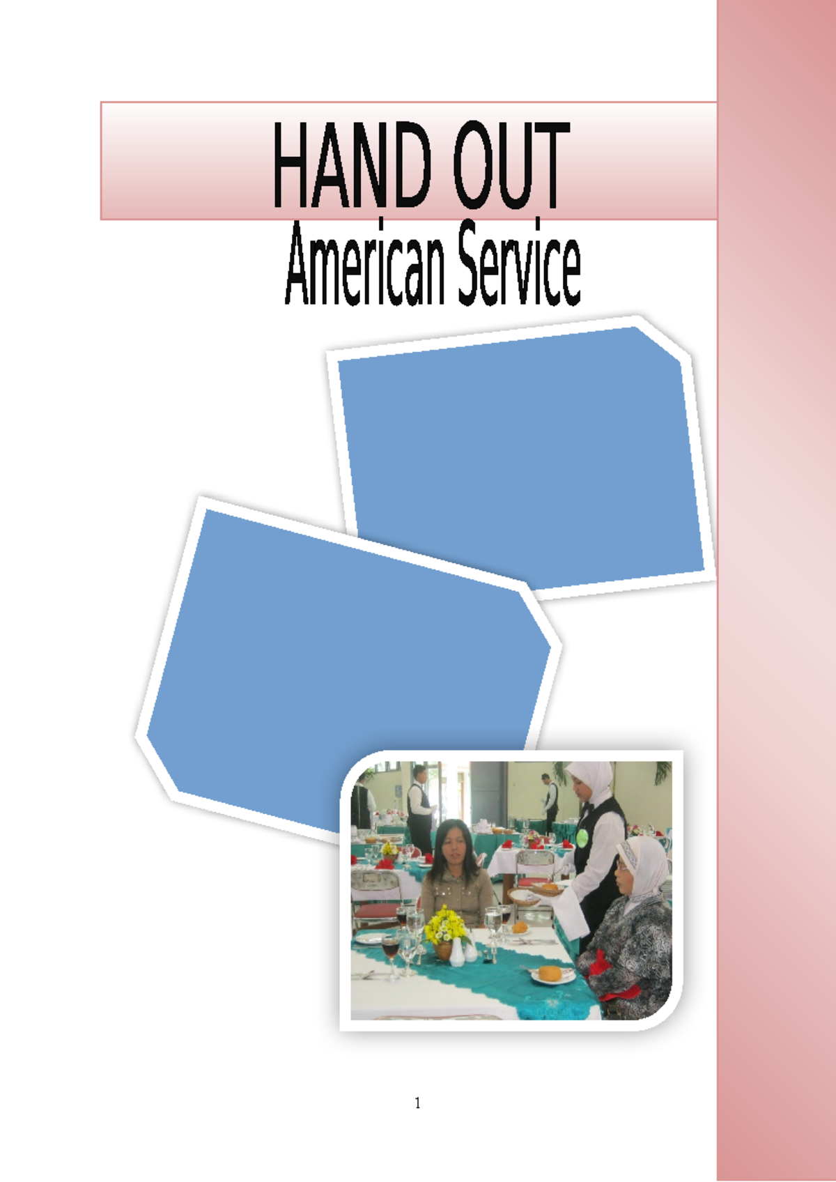 Handout: American Table Service Techniques and Procedures - Studocu