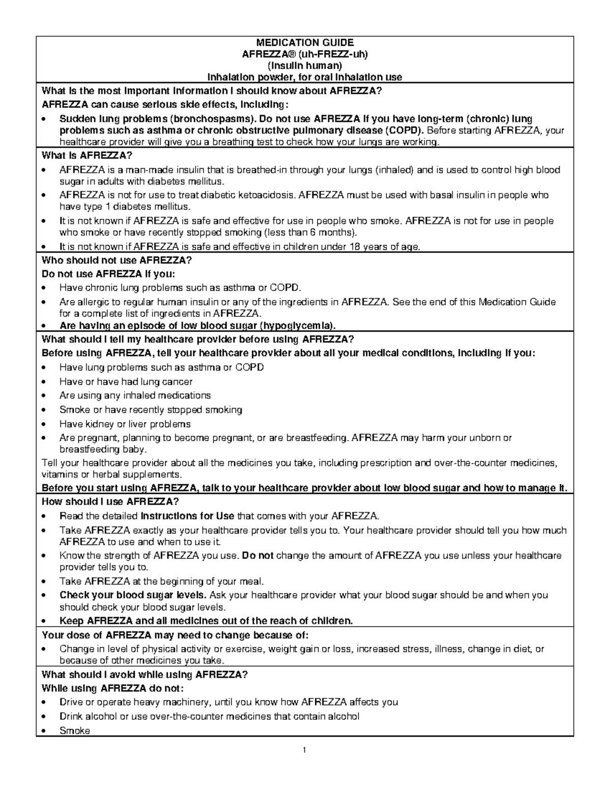 AFREZZA Medication Guide: Key Info & Usage Instructions (Feb 2023 ...