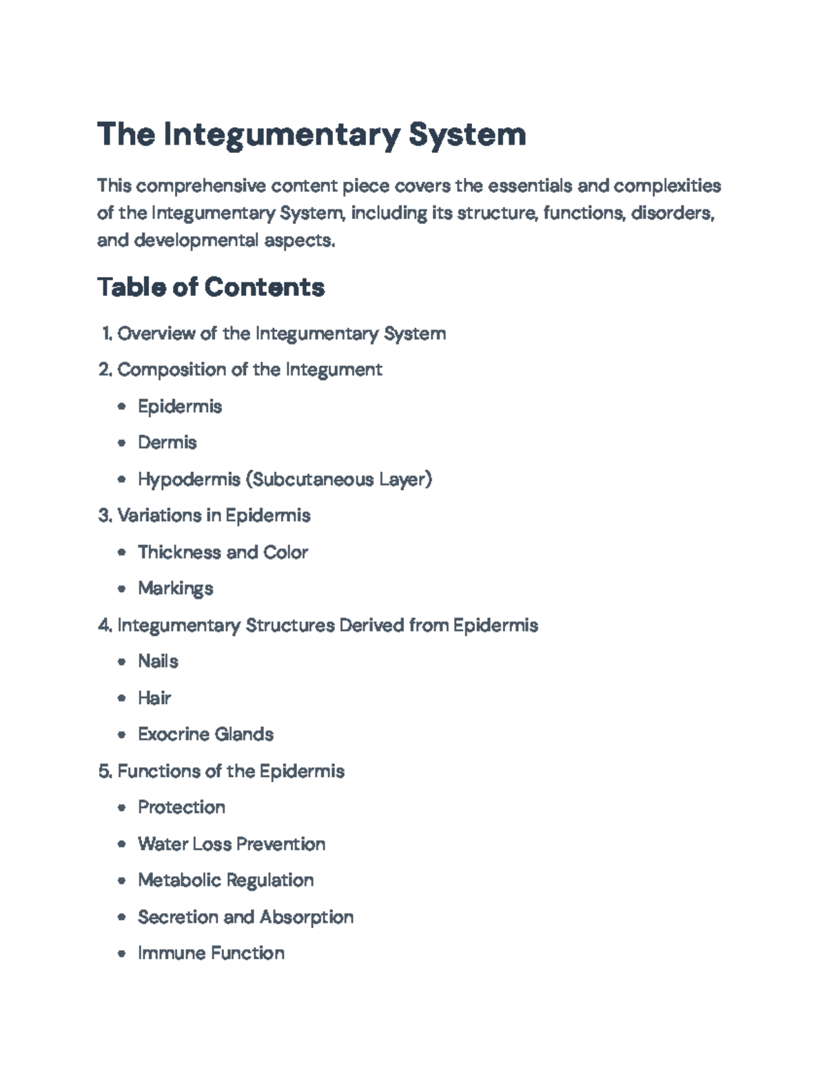 Integumentary System Overview: Structure, Functions, and Disorders ...