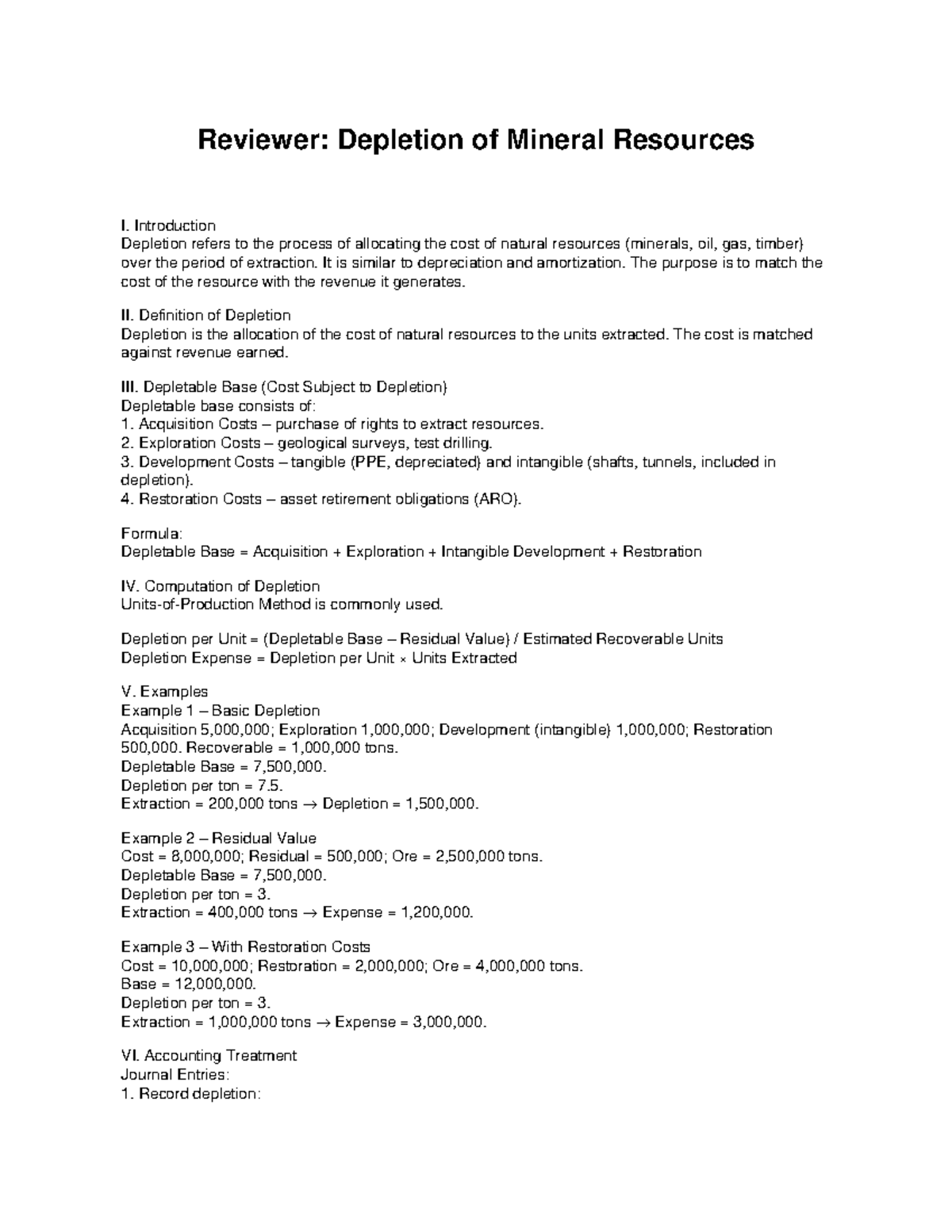Depletion of Mineral Resources: A Comprehensive Review - Studocu