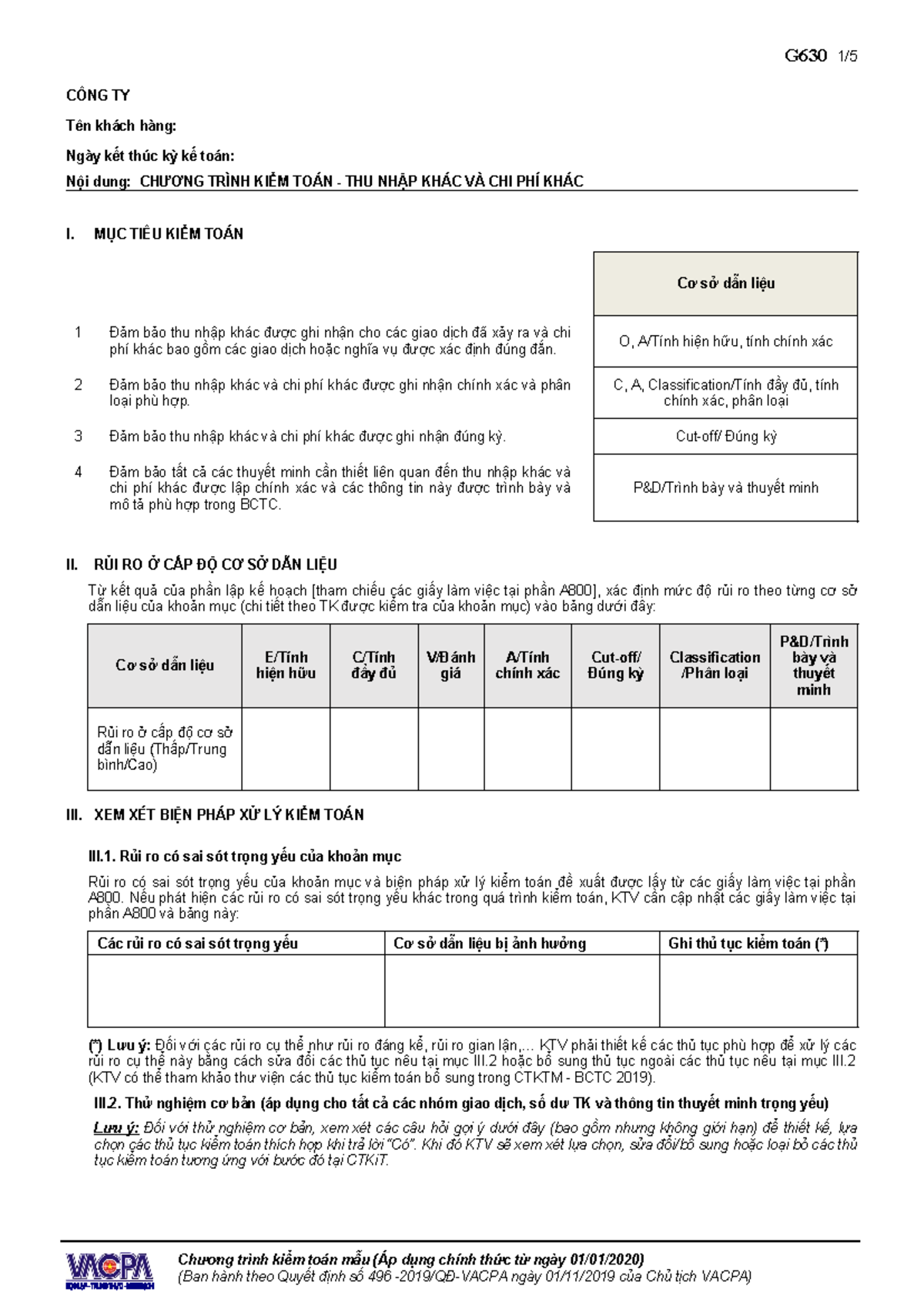G630 - CTKi T - TN khac CP khac - CÔNG TY Tên khách hàng: Ngày kết thúc ...