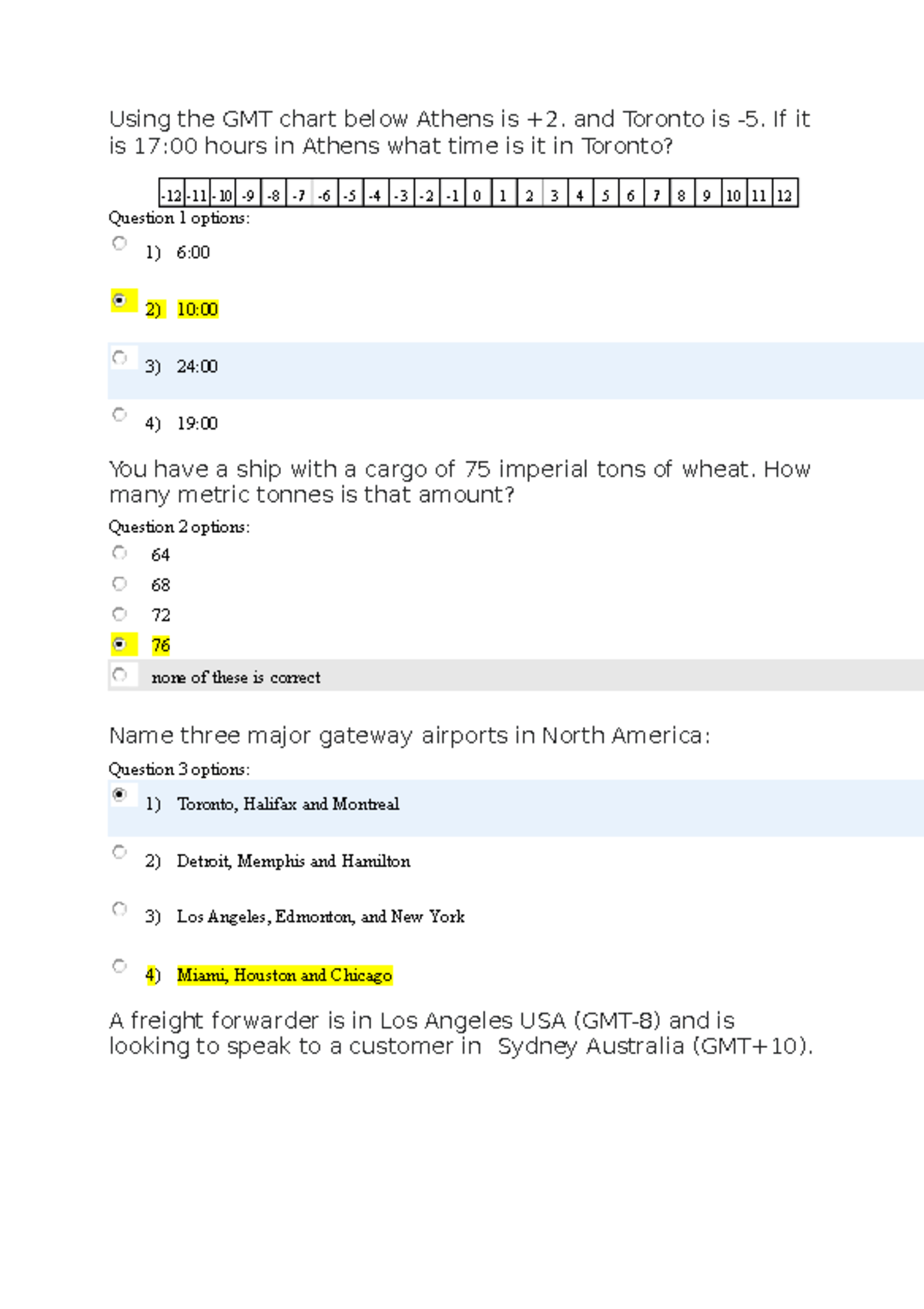 Quiz Review for Modules 1-5: Freight and Transportation Concepts - Studocu