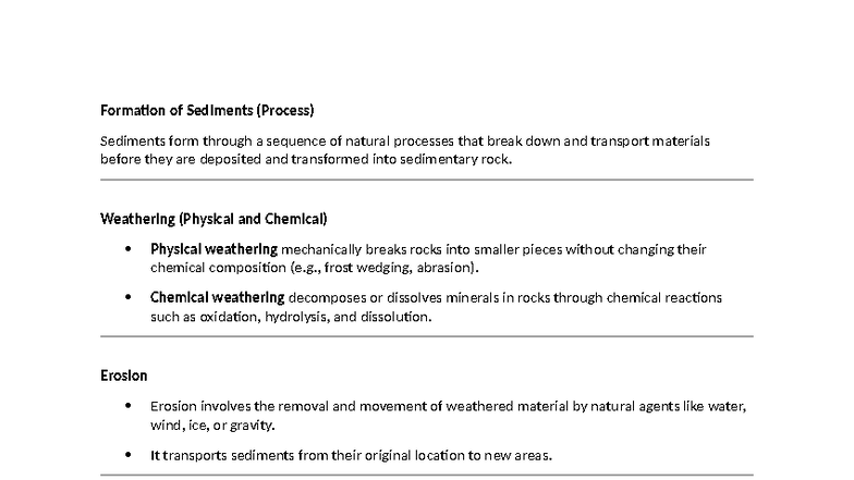Formation of Sediments: Weathering, Erosion, and Types (Geology 101 ...