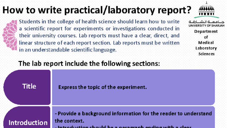 How to Write a Lab Report: A Guide for Health Science Students - Studocu
