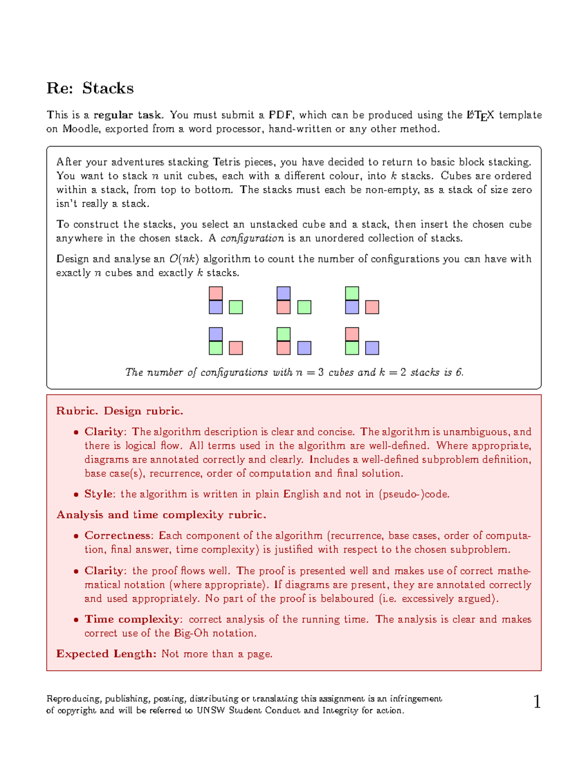 COMP3121 Weekly Tutorial on Stacking Algorithms and Configurations ...